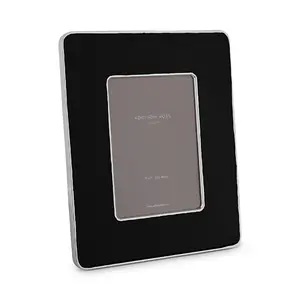 ADDISON ROSS Silver Edged White Studio Enamel Photo Frame, 5 X 7 Silver Black