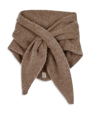 Sandro Shani Wool & Cashmere Collar Snood Scarf Camel