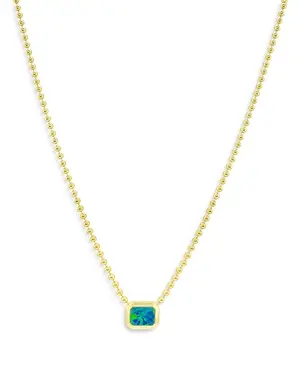 Meira T 14k Yellow Gold Opal Solitaire Necklace - Blue/gold