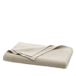 BOLL & BRANCH Ribbed Knit Cotton Baby Blanket - Heathered Oatmeal