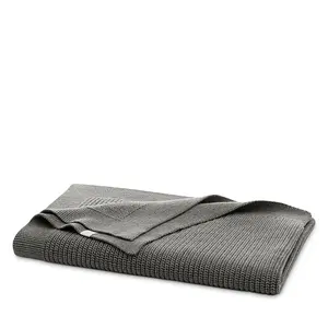 BOLL & BRANCH Ribbed Knit Cotton Baby Blanket - Heathered Stone
