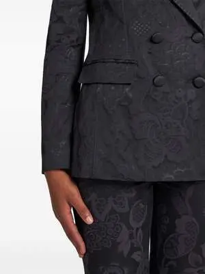 Etro Double-breasted Jacquard Blazer - Black