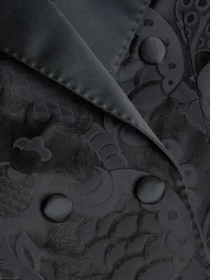 Etro Double-breasted Jacquard Blazer - Black