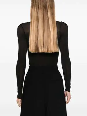 Wardrobe.NYC Sheer Bodysuit - Black