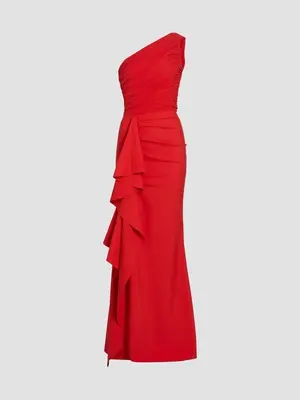 Chiara Boni La Petite Robe Aziza Ruched One-shoulder Gown - Passion