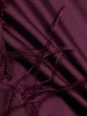 Lapointe Feather Embellished Satin Shift Minidress