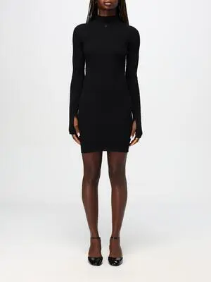 COURREGES Ribbed High Neck Mini Dress - Black
