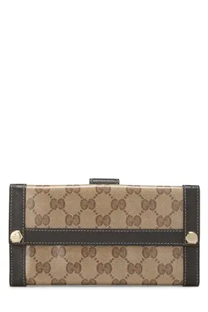 Gucci Gg Crystal Canvas Continental Wallet - Brown