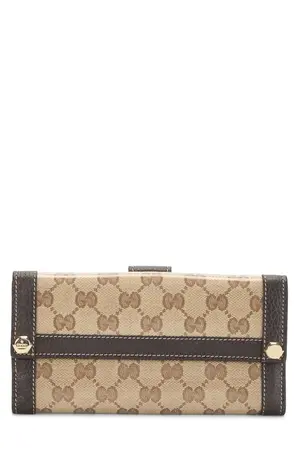 Gucci Gg Crystal Canvas Continental Wallet - Brown