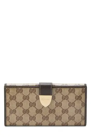 Gucci Gg Crystal Canvas Continental Wallet - Brown