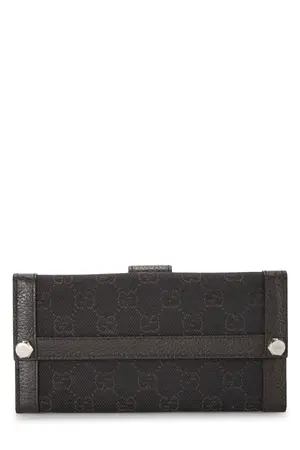 Gucci Gg Denim Continental Wallet - Brown