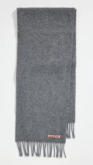 Acne Studios Canada Skinny Wool Scarf - Grey Melange
