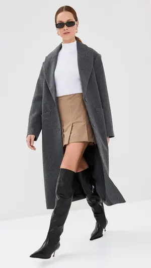 Lioness Olsen Felt Coat - Grey Marle