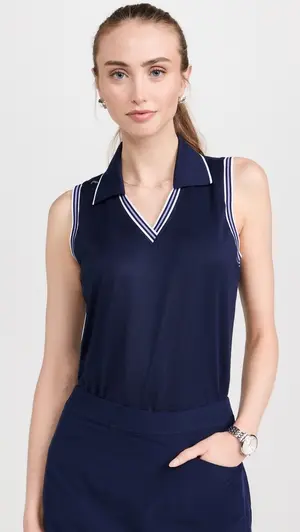 Rlx Ralph Lauren Sleeveless Tour Pique Cricket Polo