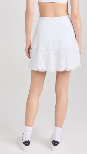 Rlx Ralph Lauren 4-way Stretch Eyelet Flare Skort