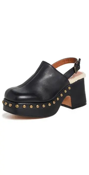 Free People Autumn Studded Platform Clogs - Black