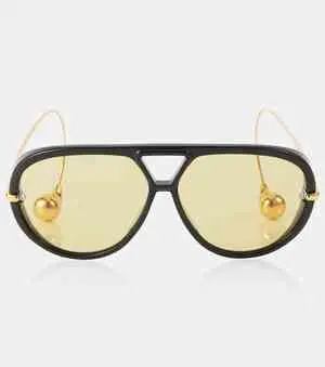 Bottega Veneta Drop Aviator Sunglasses - Yellow