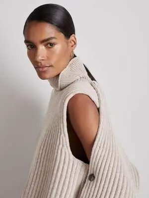 REISS Atelier Wool-blend Jumper With Cashmere And Buttoned Sleeves