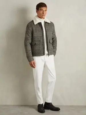 REISS Fitz Wool-blend Twill Zipped Jacket