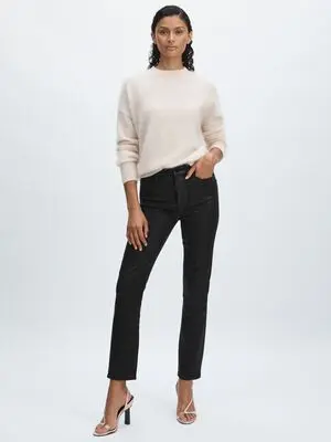 Paige Cindy Coated Straight-leg Jeans