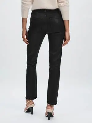 Paige Cindy Coated Straight-leg Jeans