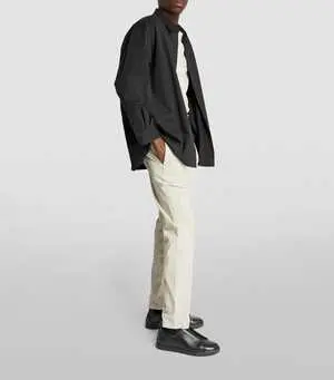 Zegna Triple Stitch Leather Sneakers - Black