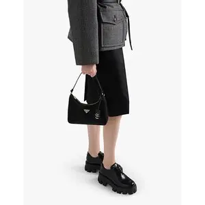 Prada Monolith Brushed Leather Lace-up Shoes