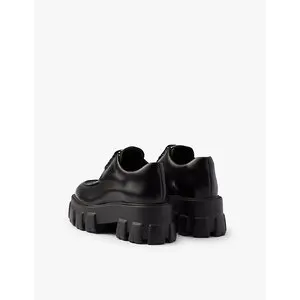 Prada Monolith Brushed Leather Lace-up Shoes