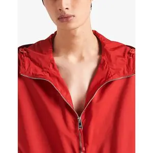 Prada Re-Nylon Half-Zip Blouson Jacket - Red | Editorialist