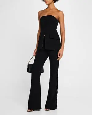 SANS FAFF Sans Faff Marais Buttoned Crepe Trousers - Black