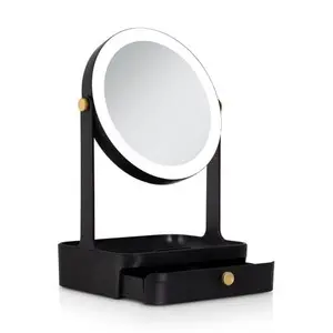ZADRO Back-to-school Led Lighted Makeup Mirror With Tray & Drawer - Black