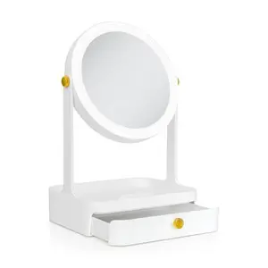 ZADRO Back-to-school Led Lighted Makeup Mirror With Tray & Drawer - White