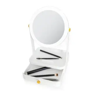 ZADRO Back-to-school Led Lighted Makeup Mirror With Tray & Drawer - White