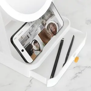 ZADRO Back-to-school Led Lighted Makeup Mirror With Tray & Drawer - White