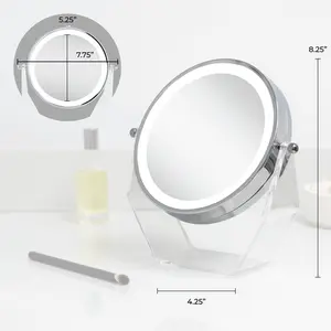 ZADRO Lighted Makeup Mirror With Magnification & Swivel - Chrome
