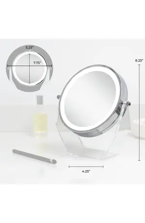 ZADRO Lighted Makeup Mirror With Magnification & Swivel - Chrome
