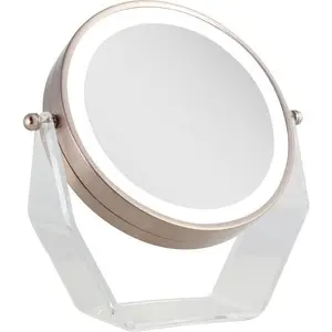 ZADRO Lighted Makeup Mirror With Magnification & Swivel - Rose Gold