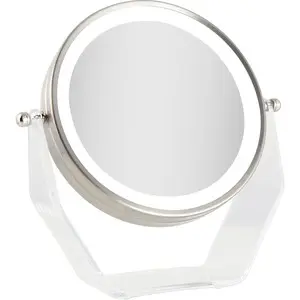 ZADRO Lighted Makeup Mirror With Magnification & Swivel - Satin Nickel