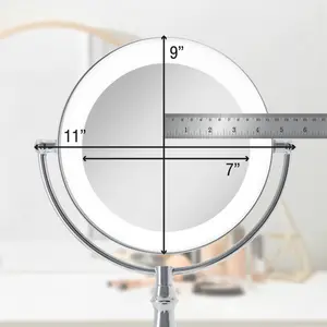 ZADRO Lighted Makeup Mirror With 5x/1x Magnification & Touch Base Controls - Chrome
