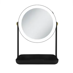 ZADRO Back-to-school Lighted Makeup Mirror With Accessory Tray & Phone Holder - Black