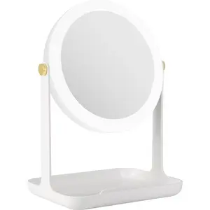 ZADRO Back-to-school Lighted Makeup Mirror With Accessory Tray & Phone Holder - White