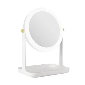 ZADRO Back-to-school Lighted Makeup Mirror With Accessory Tray & Phone Holder - White