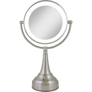 ZADRO Lighted Makeup Mirror With 10x/1x Magnification - Satin Nickel