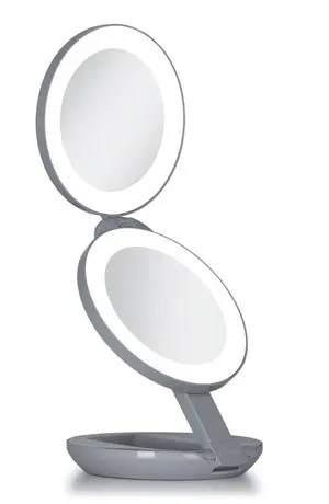 ZADRO Lighted Travel Mirror With Magnification & Folding-to-compact - Black Shadow