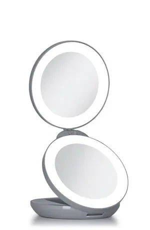 ZADRO Lighted Travel Mirror With Magnification & Folding-to-compact - Black Shadow