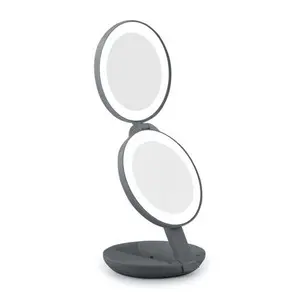 ZADRO Lighted Travel Mirror With Magnification & Folding-to-compact - Black Shadow