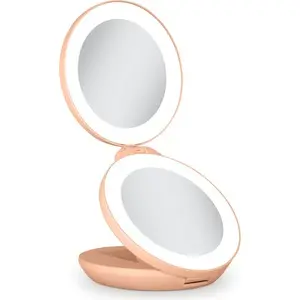 ZADRO Lighted Travel Mirror With Magnification & Folding-to-compact - Peach