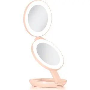 ZADRO Lighted Travel Mirror With Magnification & Folding-to-compact - Peach