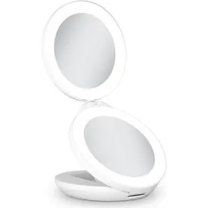 ZADRO Lighted Travel Mirror With Magnification & Folding-to-compact - White