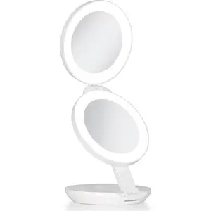 ZADRO Lighted Travel Mirror With Magnification & Folding-to-compact - White